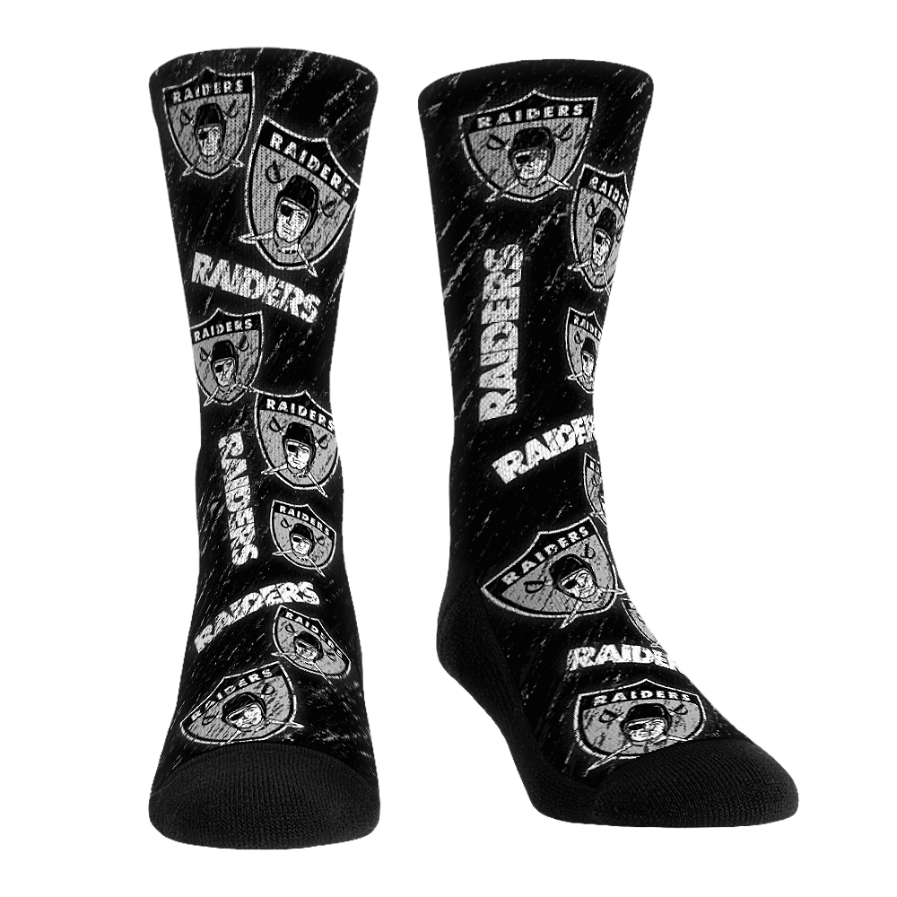 Las Vegas Raiders Socks - Throwback All-Over - NFL Socks - Rock 'Em Socks