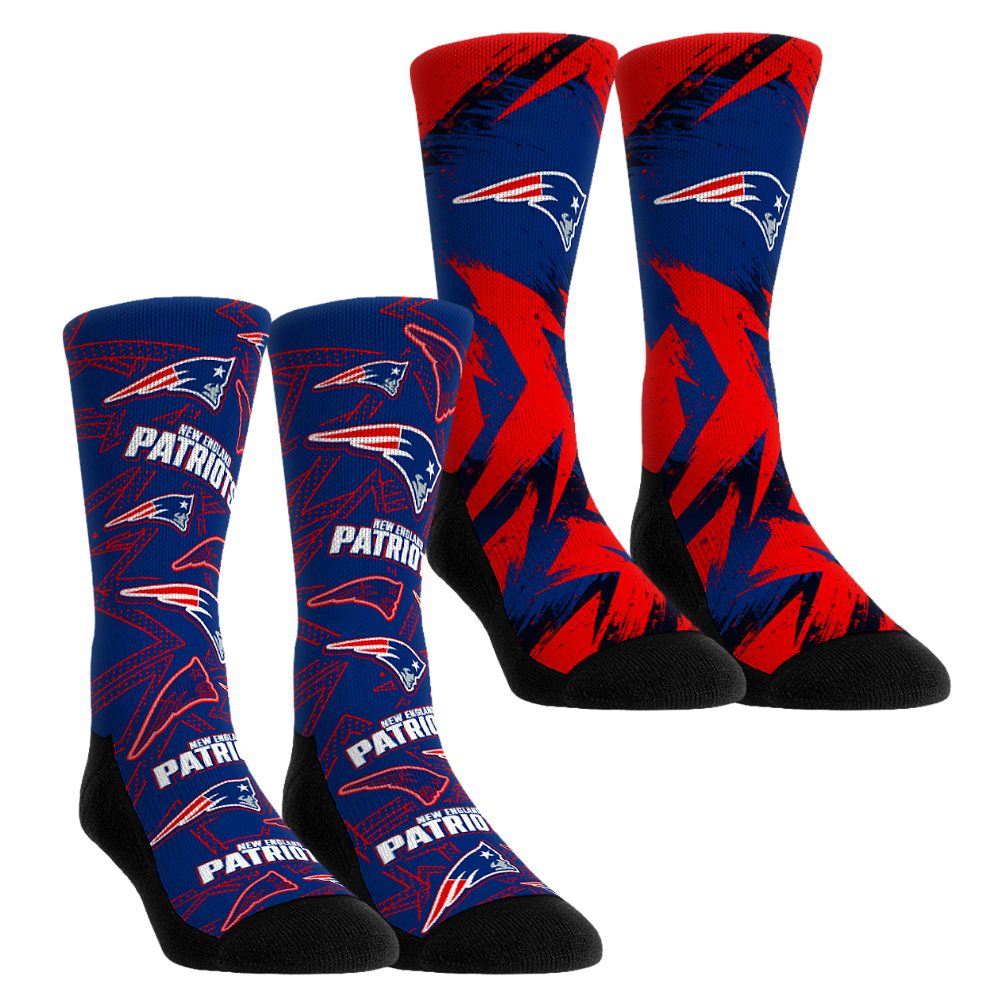 New England Patriots Socks - Game Day 2-Pack - NFL Socks - Rock 'Em Socks
