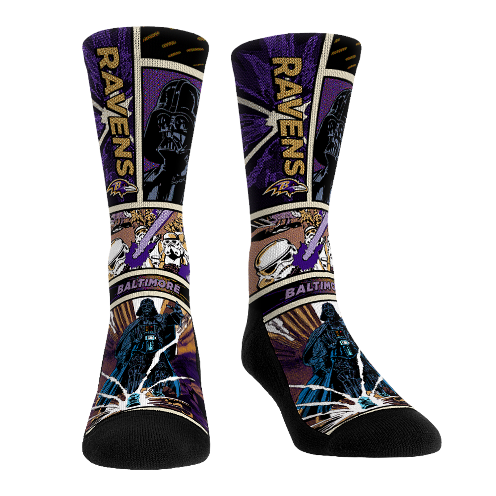 Baltimore Ravens Socks - Star Wars - NFL Socks - Rock 'Em Socks