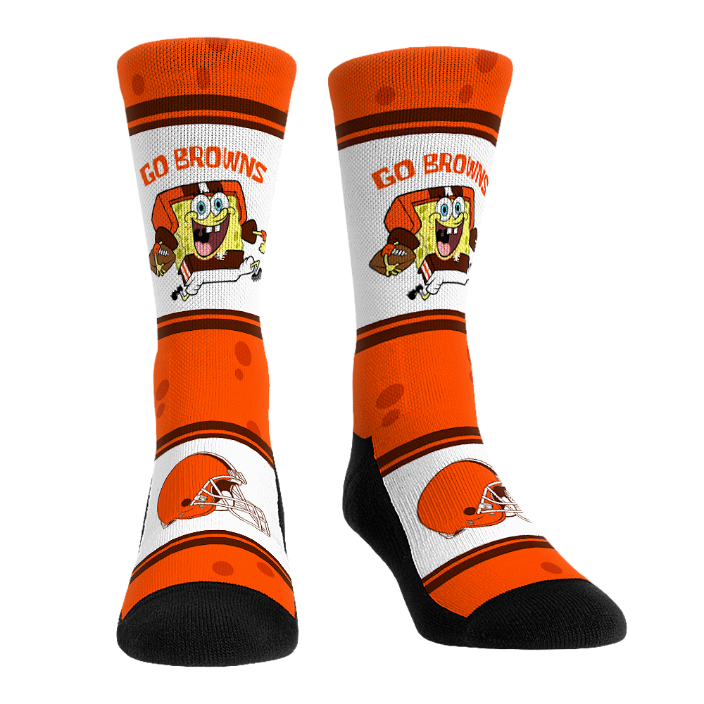 Cleveland Browns - SpongeBob SquarePants Socks - Team Up - Rock 'Em Socks