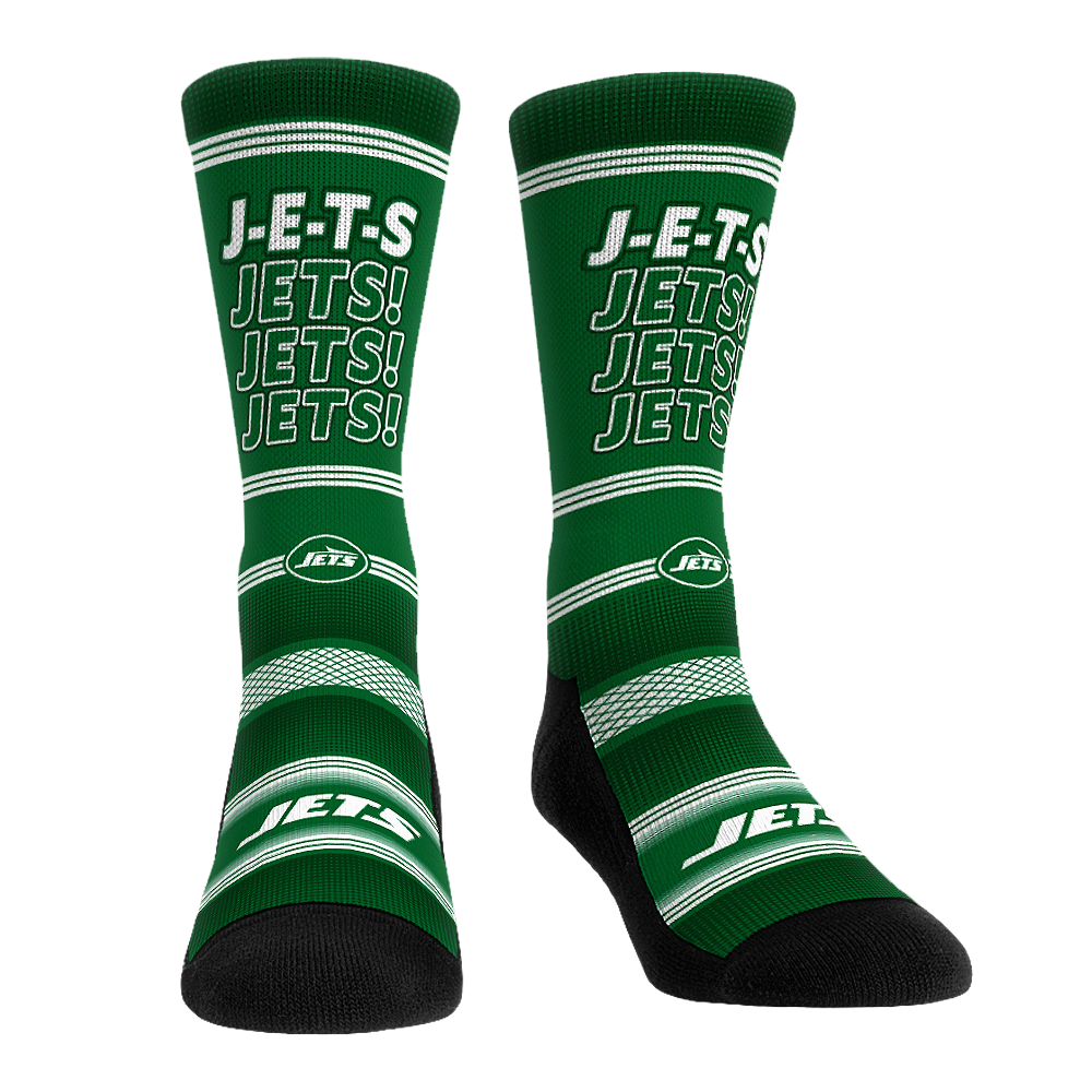 New York Jets Socks - J-E-T-S JETS! JETS! JETS! Socks - NFL Socks ...