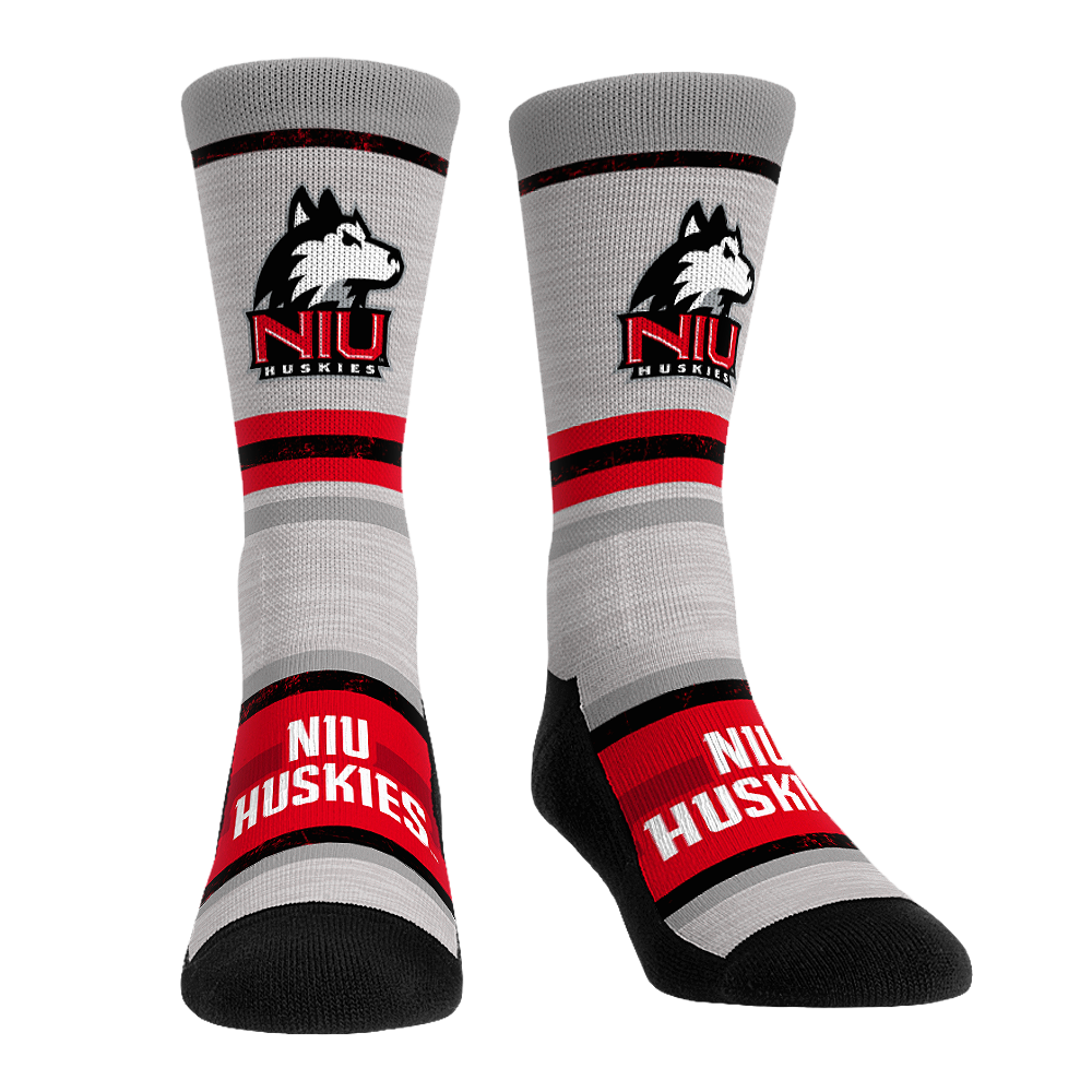 Northern Illinois Huskies Socks - Cool Grey Block - Rock 'Em Socks