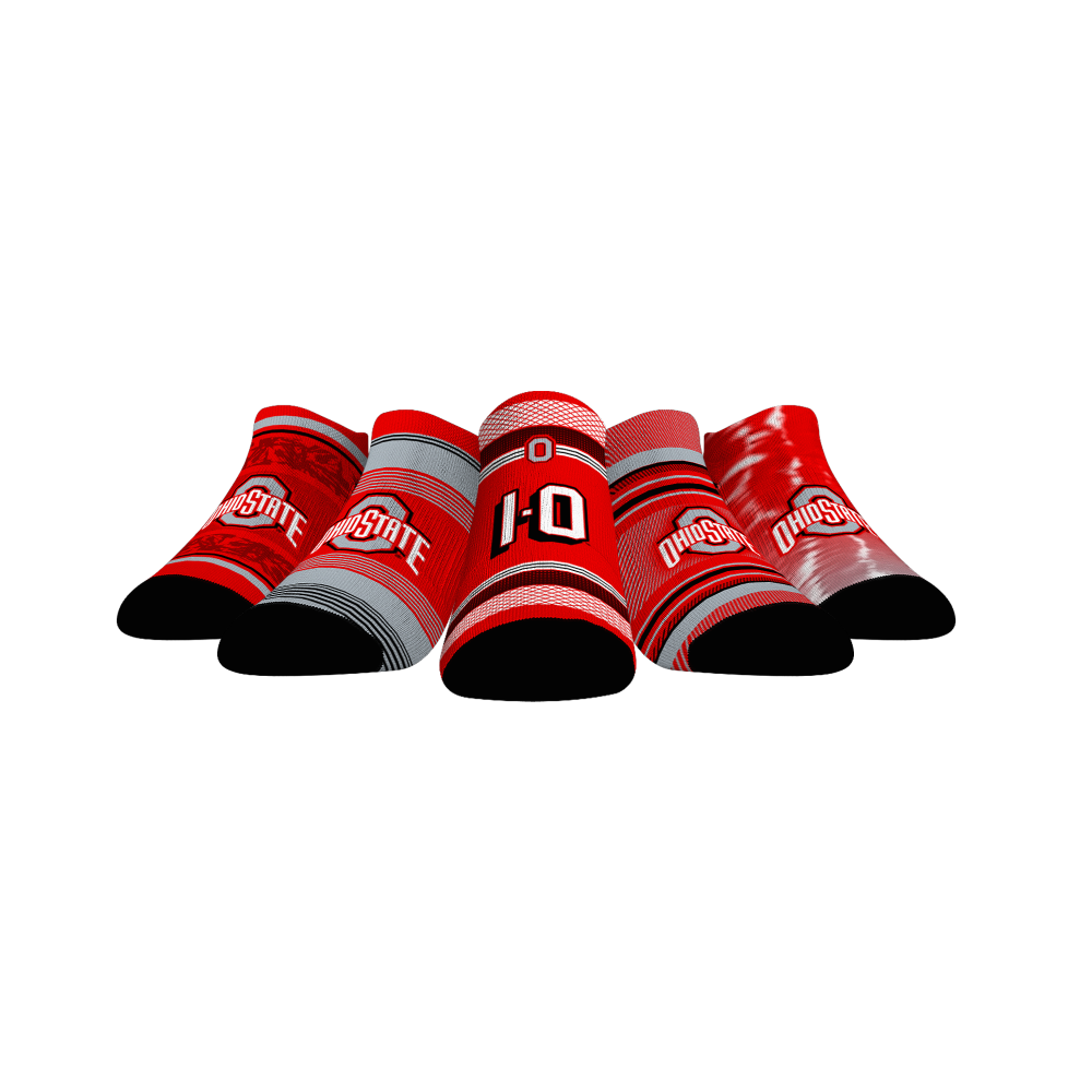 Ohio State Buckeyes Socks - Low Cut - Super Fan 5-Pack - Rock 'Em Socks