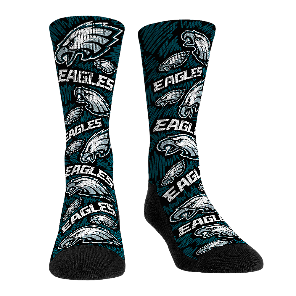 Philadelphia Eagles - Logo Sketch - NFL Socks - Rock 'Em Socks