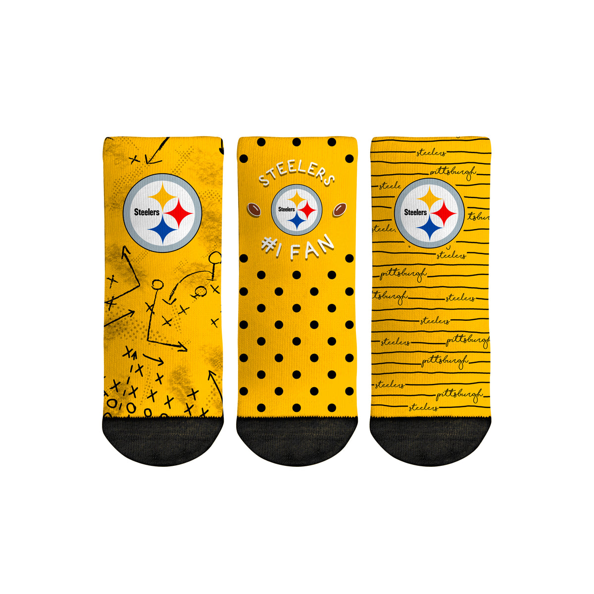 Pittsburgh Steelers Socks - Toddler 3-Pack - NFL Socks - Rock 'Em Socks
