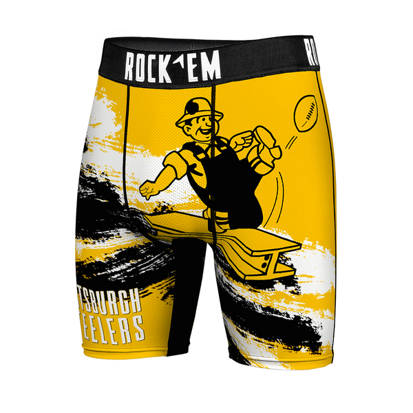 Pittsburgh Steelers - Rock 'Em Boxer Briefs - Logo All-Over Underwear ...