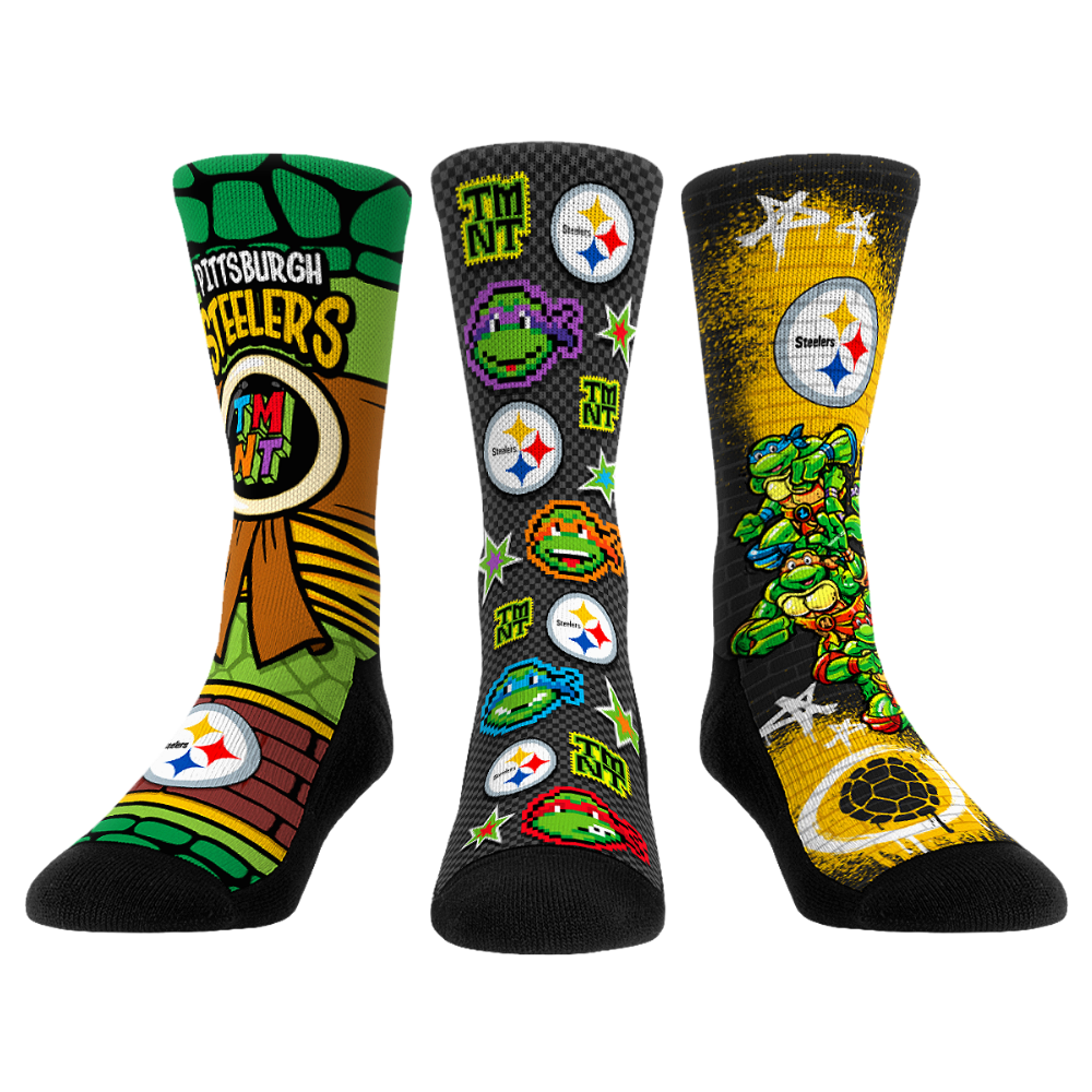 Pittsburgh Steelers - TMNT Socks - 3-Pack - Rock 'Em Socks