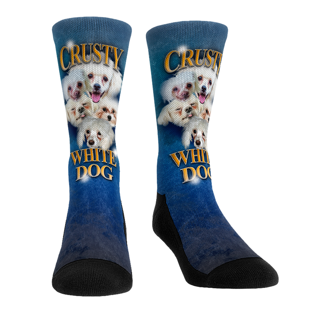 Crusty White Dog Socks - Animals Collection - Rock 'Em Socks