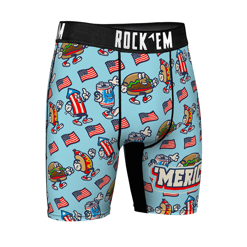 'Merica Characters All-Over - Rock 'Em Boxer Briefs - Underwear - Rock ...