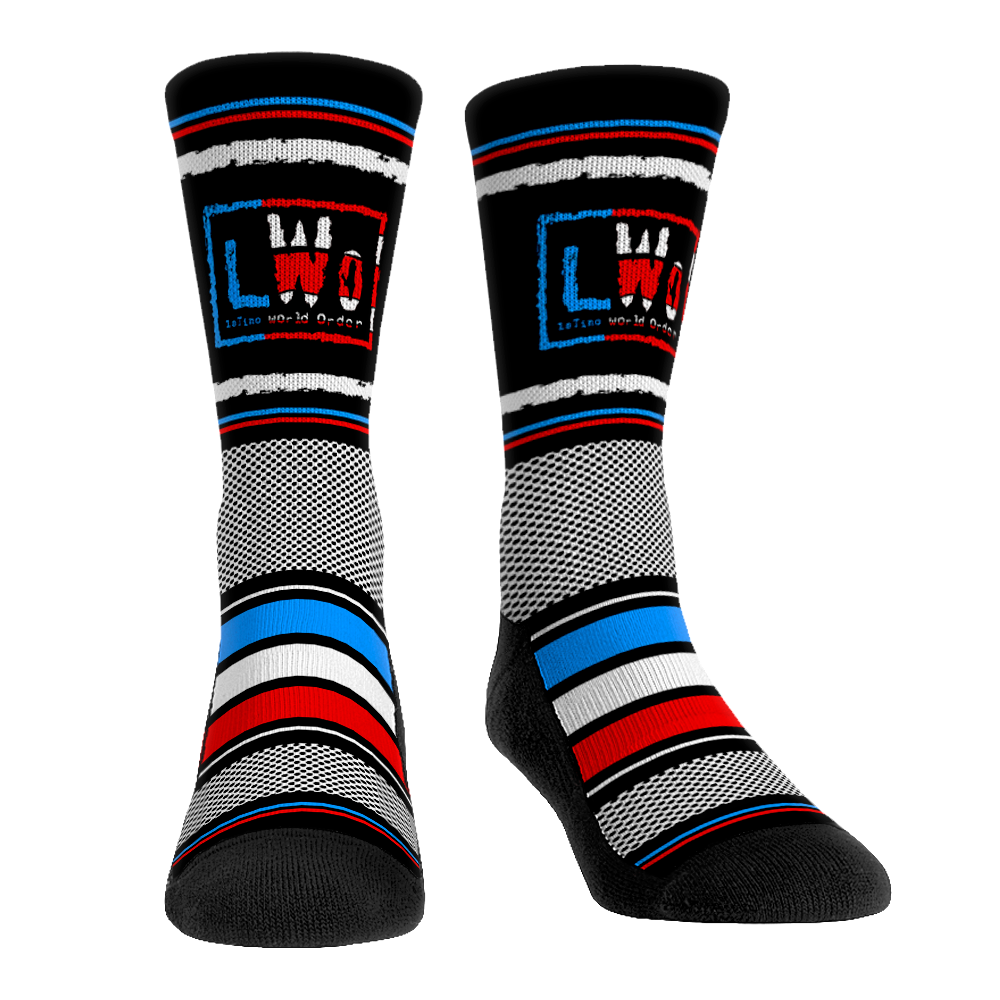 LWO Socks - Stripes - Puerto Rico - WWE Socks - Rock 'Em Socks