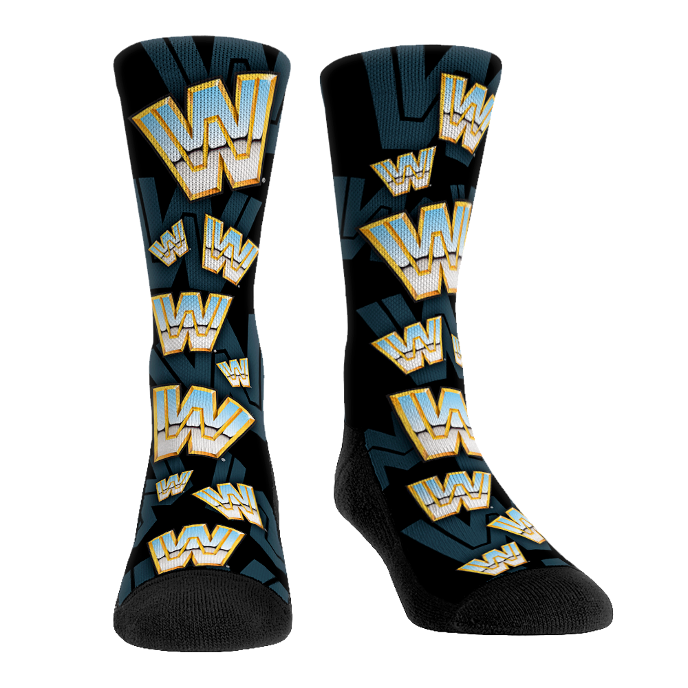WWE Throwback Logo All-Over - WWE Socks - Rock 'Em Socks
