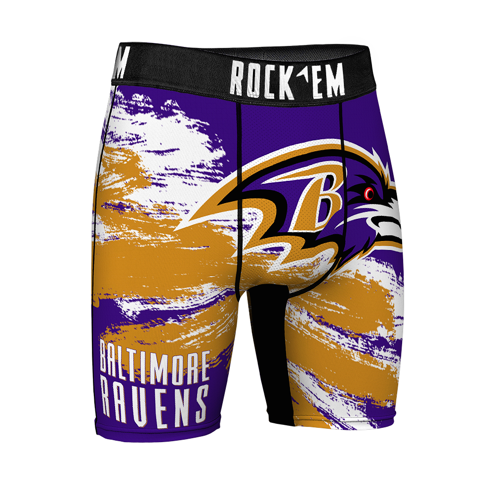 Baltimore Ravens - Rock 'Em Boxer Briefs - Logo All-Over Underwear ...