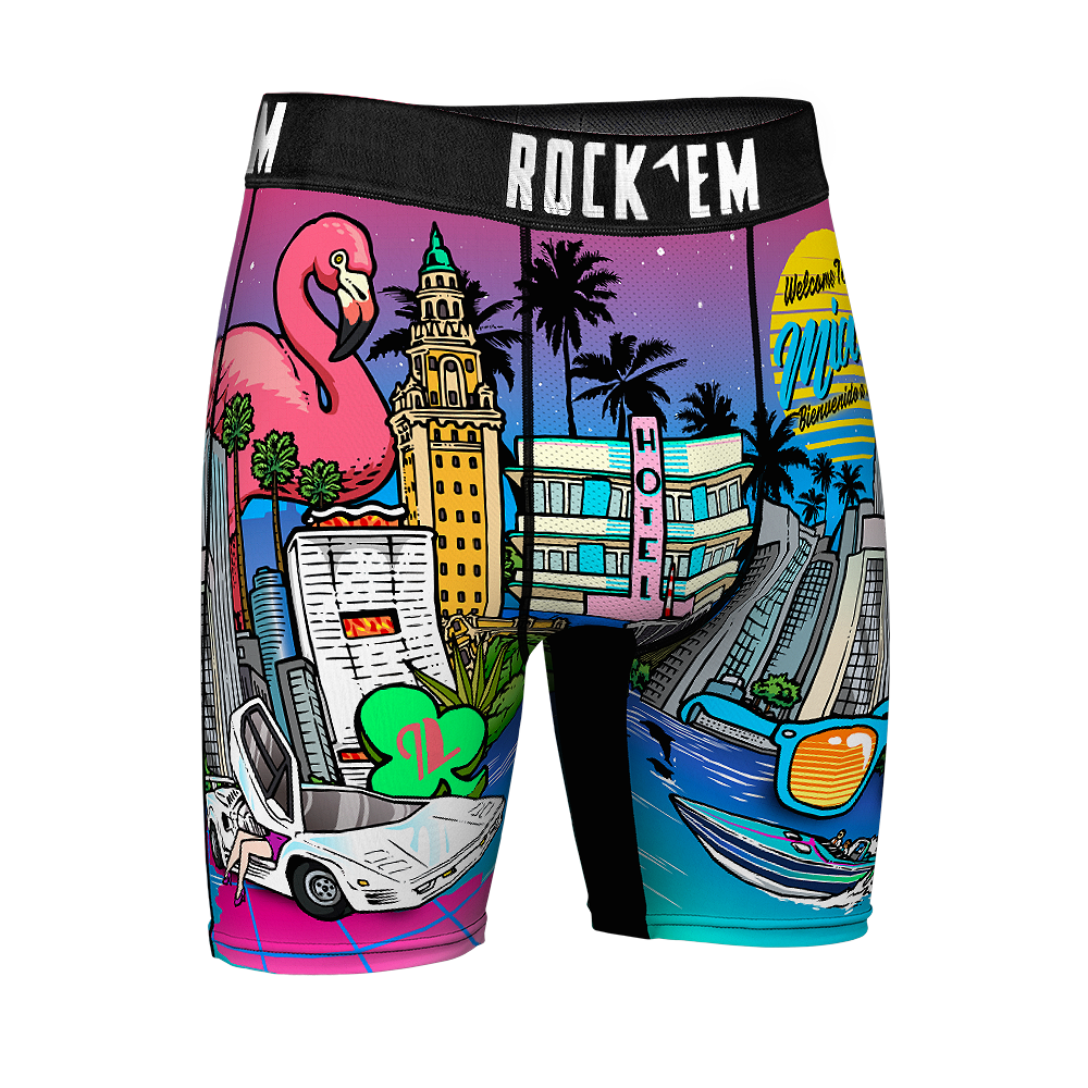 Greetings from Miami - Rock 'Em Boxer Briefs - Underwear - Rock 'Em Socks