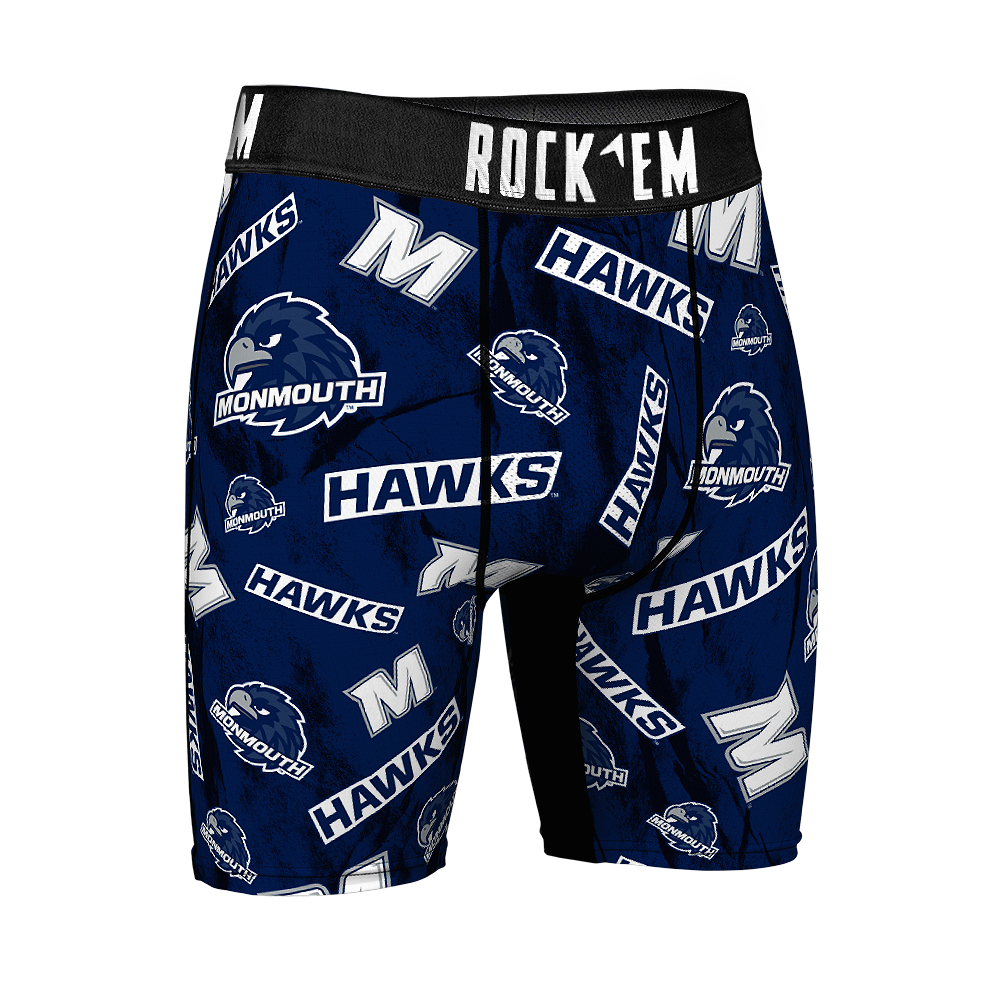Monmouth Hawks - Boxer Briefs - Logo All-Over - Rock 'Em Socks