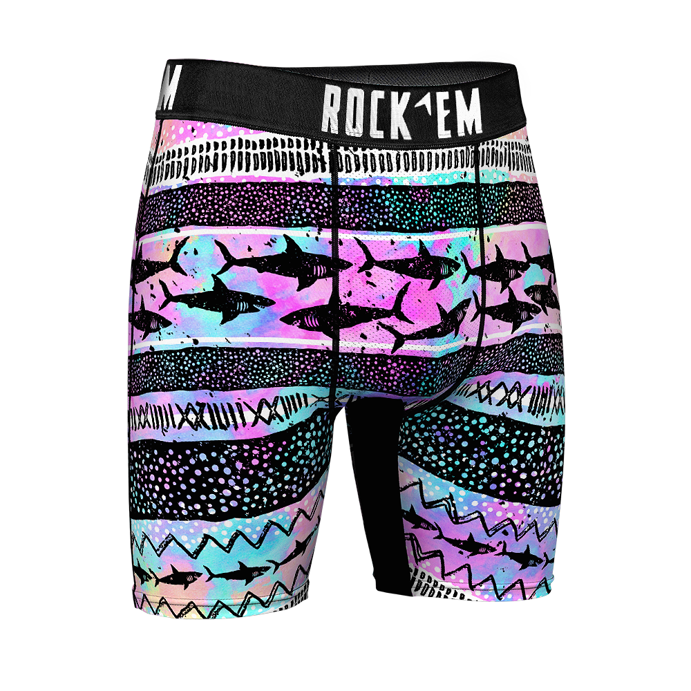 Shark Frenzy - Rock 'Em Boxer Briefs - Underwear - Rock 'Em Socks
