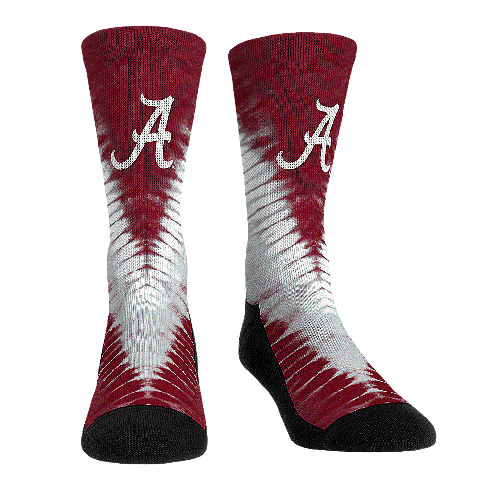 Alabama Crimson Tide Socks - V Shape Tie Dye - Rock 'Em Socks