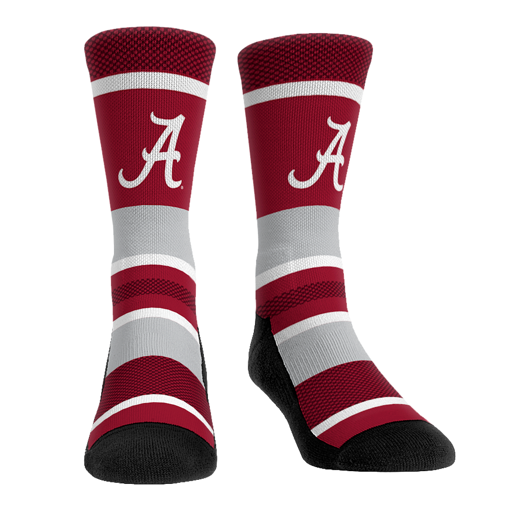 Alabama Crimson Tide Socks - Tech Stripe Socks - Rock 'Em Socks