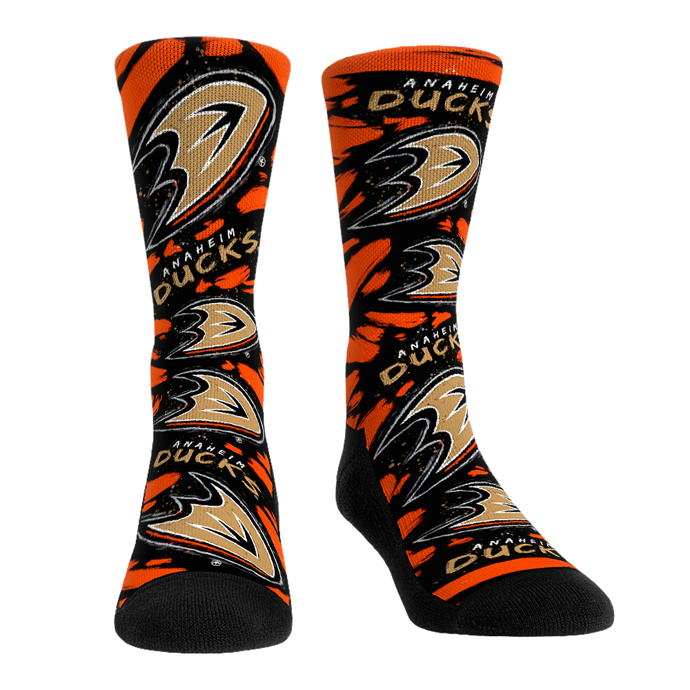 Anaheim Ducks Socks - Logo Paint - NHL Socks - Rock 'Em Socks