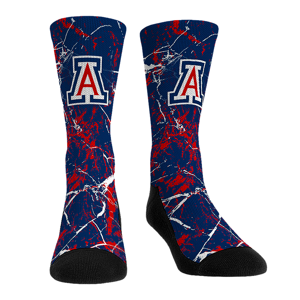 Arizona Wildcats Socks - Cracked Marble - Rock 'Em Socks - NCAA