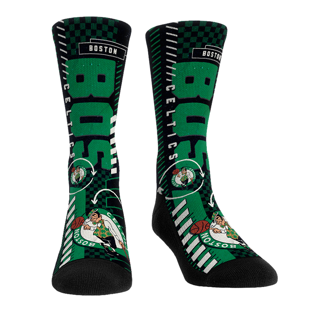 Boston Celtics Socks - Distressed Geometric - NBA Socks - Rock 'Em Socks