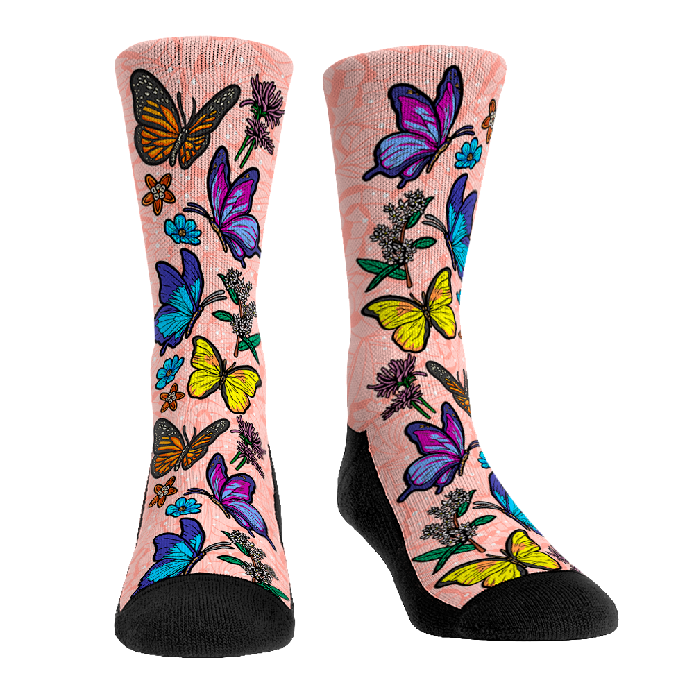 Butterflies Socks - Butterflies All-Over - Animals Collection - Rock ...