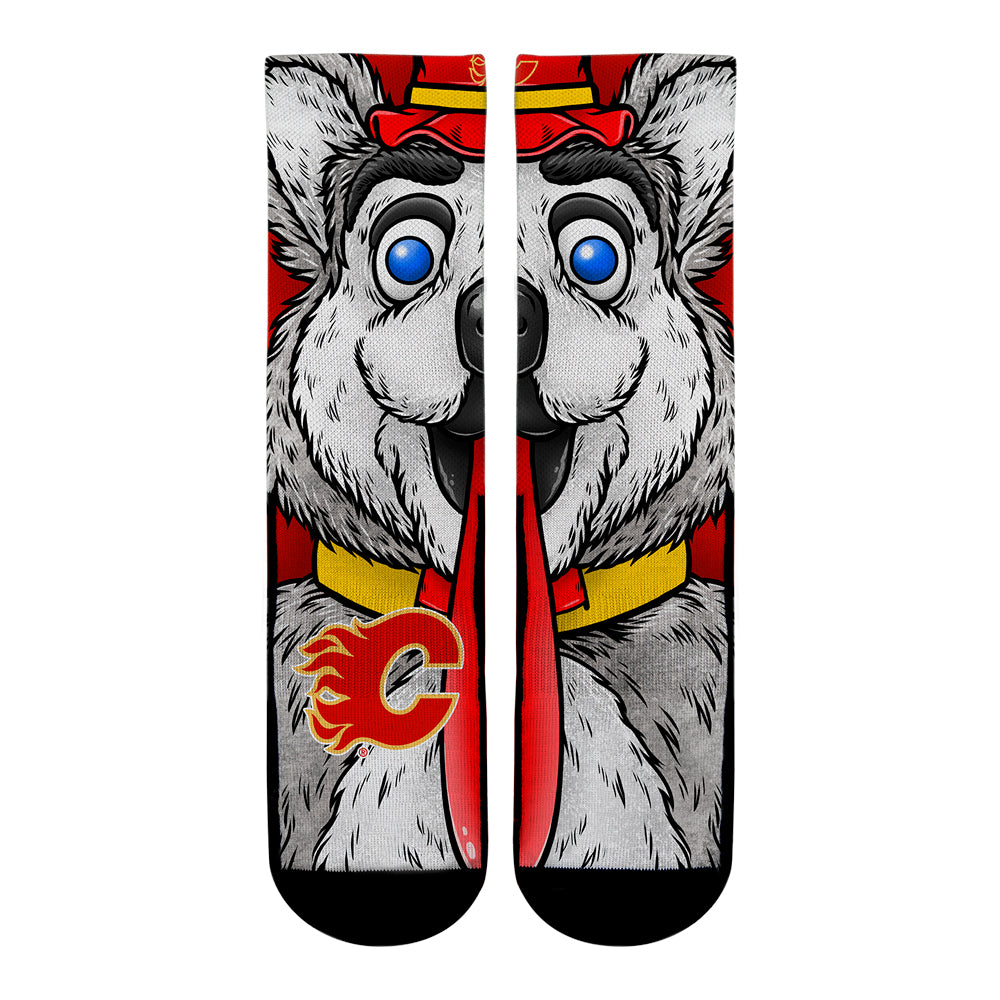 Calgary Flames - Split Face Mascot - NHL Socks - Rock 'Em Socks