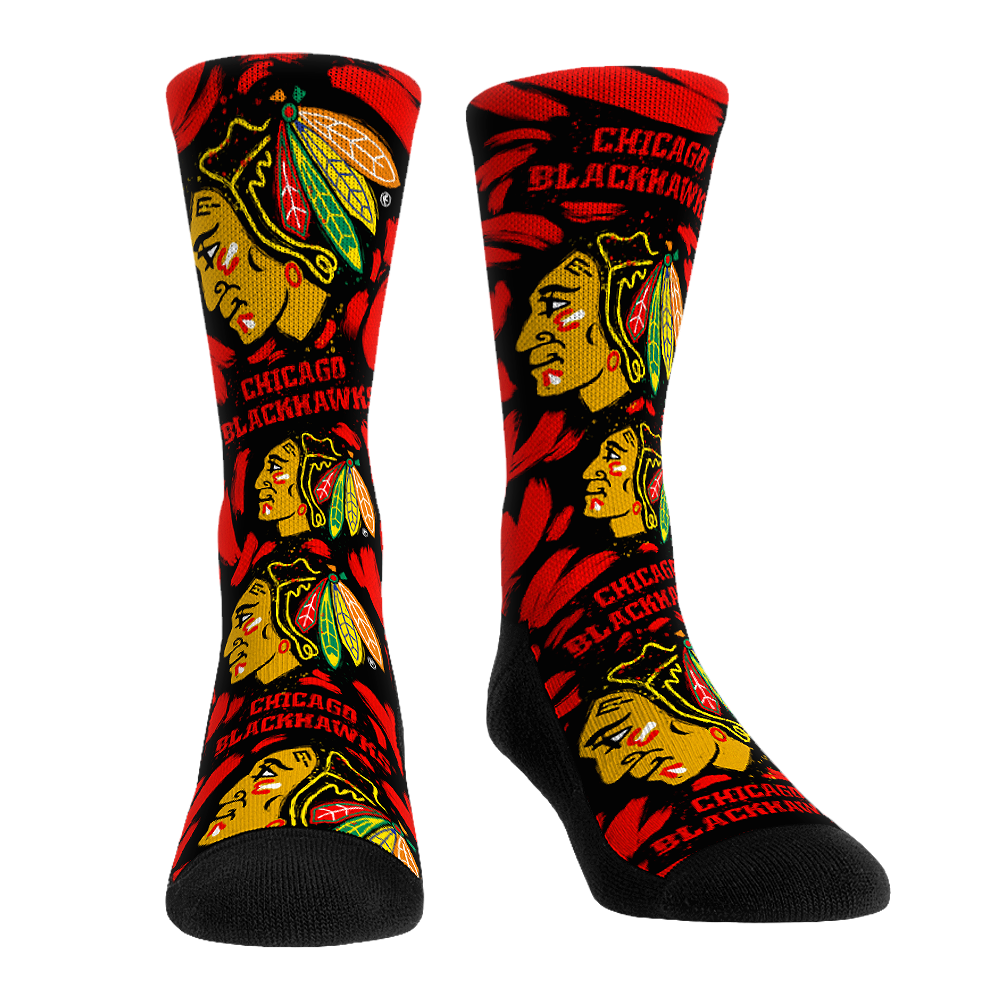 Chicago Blackhawks Socks - Logo Paint - NHL Socks - Rock 'Em Socks
