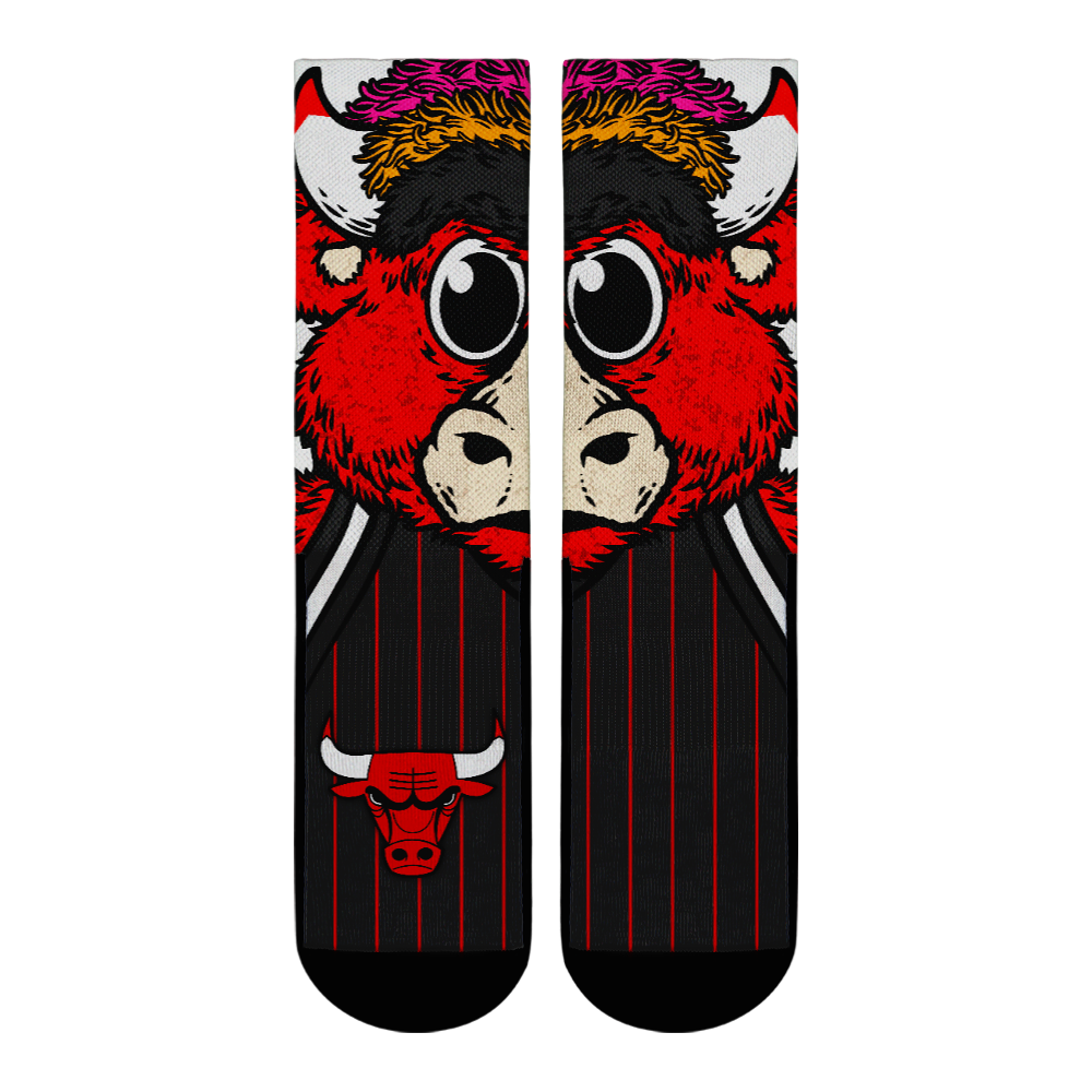 Chicago Bulls Socks - Split Face Mascot Socks - NBA Socks - Rock 'Em Socks