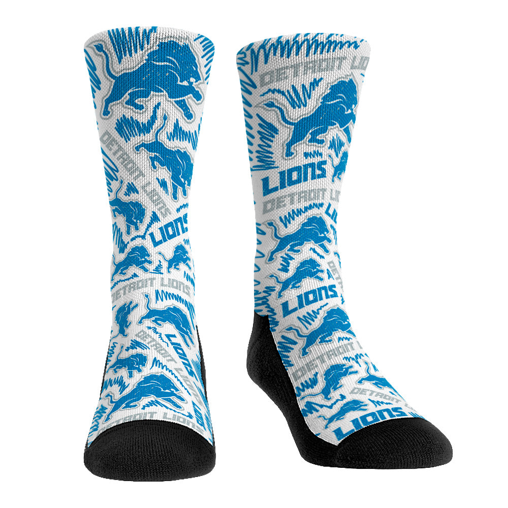 Detroit Lions - Logo Sketch - NFL Socks - Rock 'Em Socks