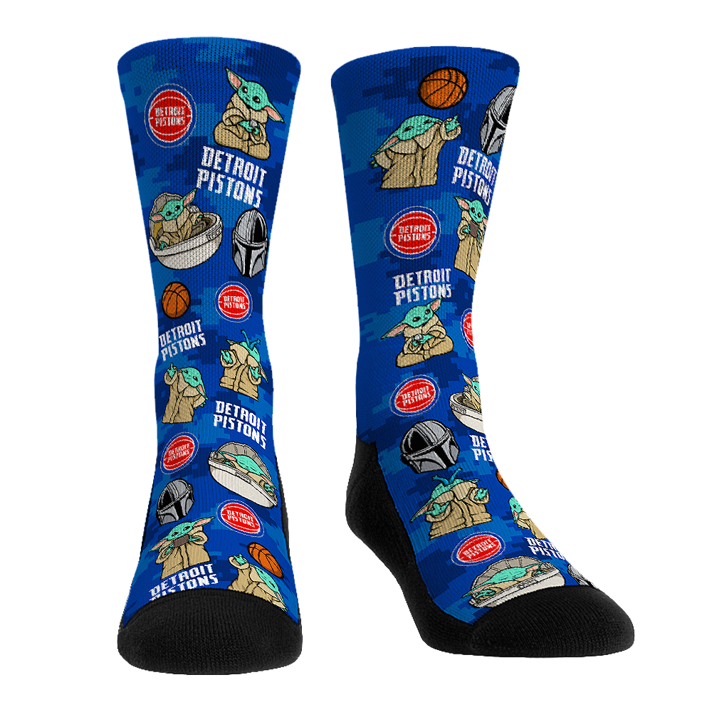 Detroit Pistons Socks - Star Wars Grogu All-Over - NBA Socks - Rock 'Em ...