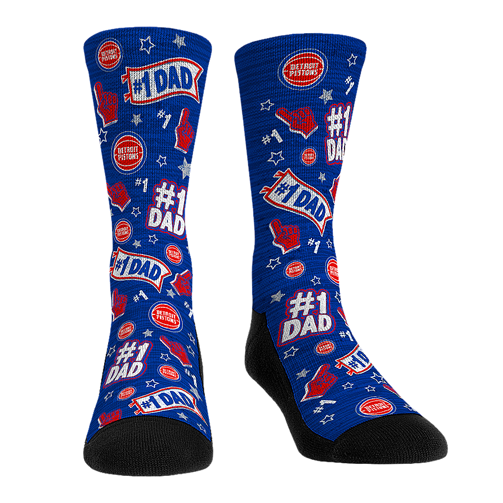 Detroit Pistons Socks - #1 Dad - NBA Socks - Rock 'Em Socks