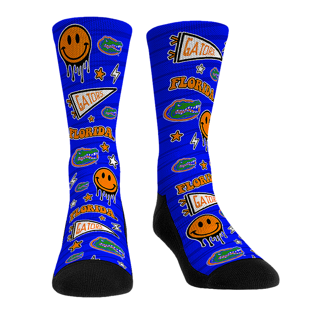 Florida Gators Socks - Smiley Stickers - Rock 'Em Socks