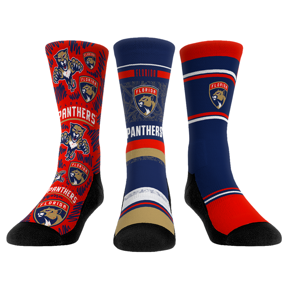 Florida Panthers Socks - 3-Pack - NHL Socks - Rock 'Em Socks