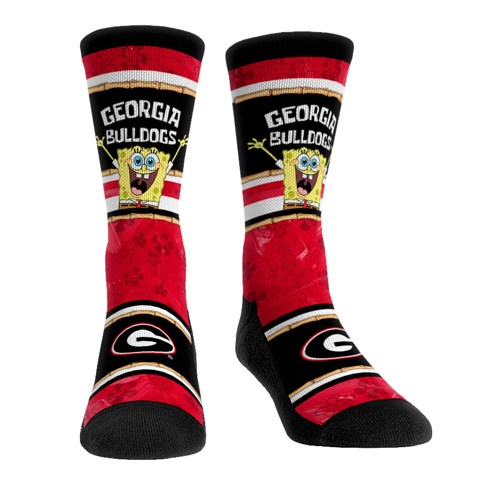 Georgia Bulldogs Socks - SpongeBob SquarePants Tiki Stripe - Rock 'Em Socks