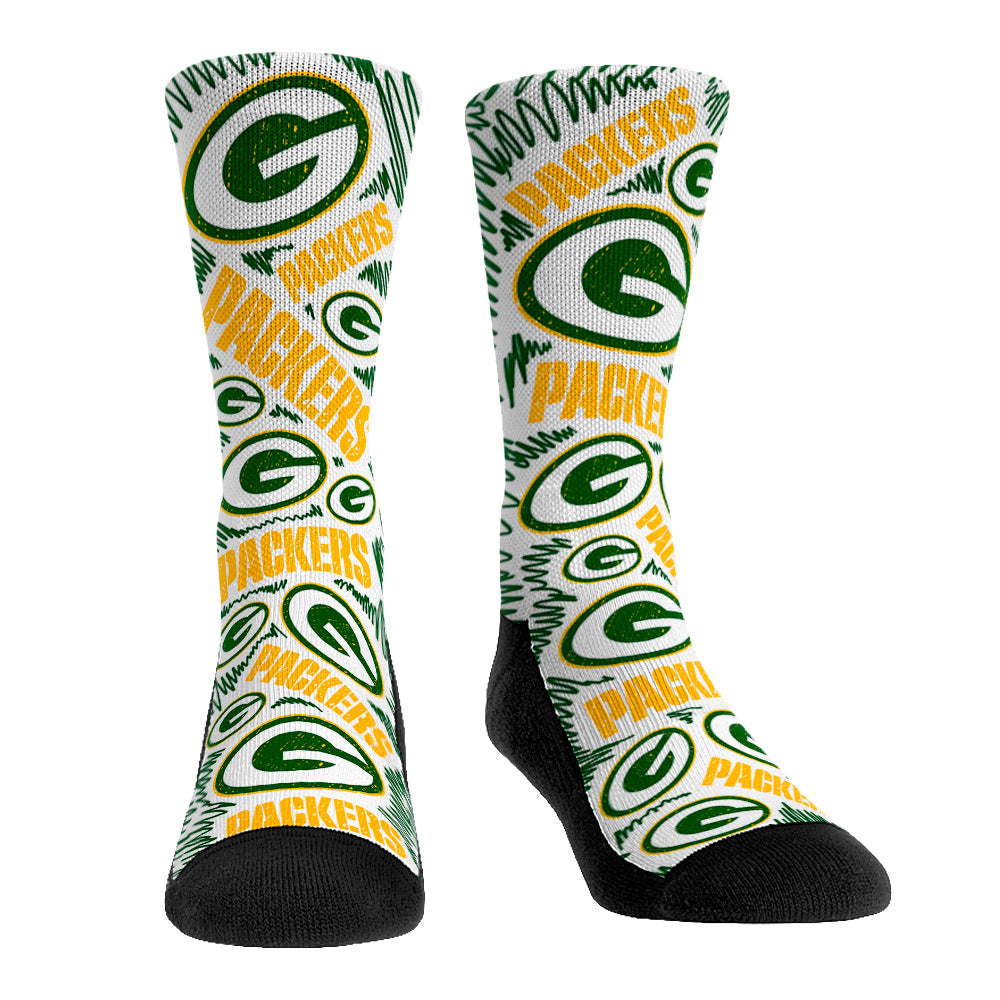 Green Bay Packers - Logo Sketch - NFL Socks - Rock 'Em Socks