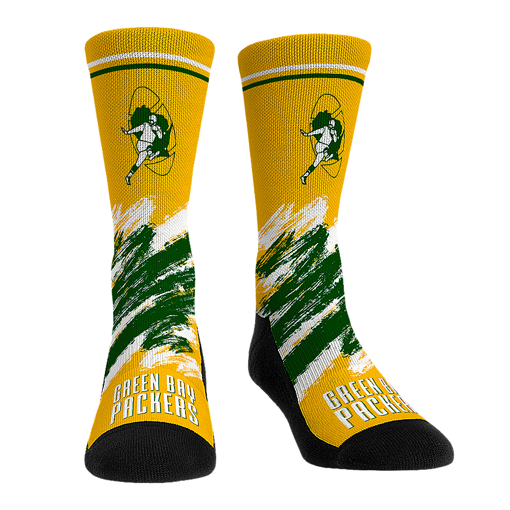 Green Bay Packers Socks - Throwback Paint - NFL Socks - Rock 'Em Socks