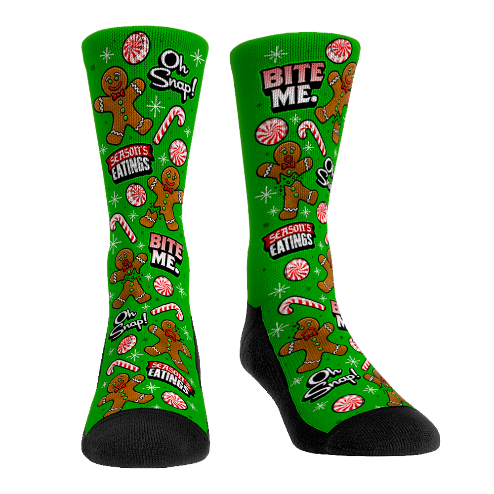 Gingerbread Men All-Over Socks - Rock 'Em Socks - Christmas Socks