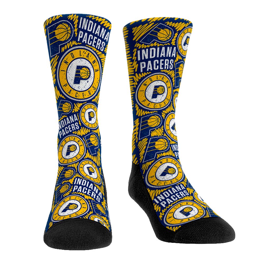 Indiana Pacers Socks - Logo Sketch Socks - NBA Socks - Rock 'Em Socks