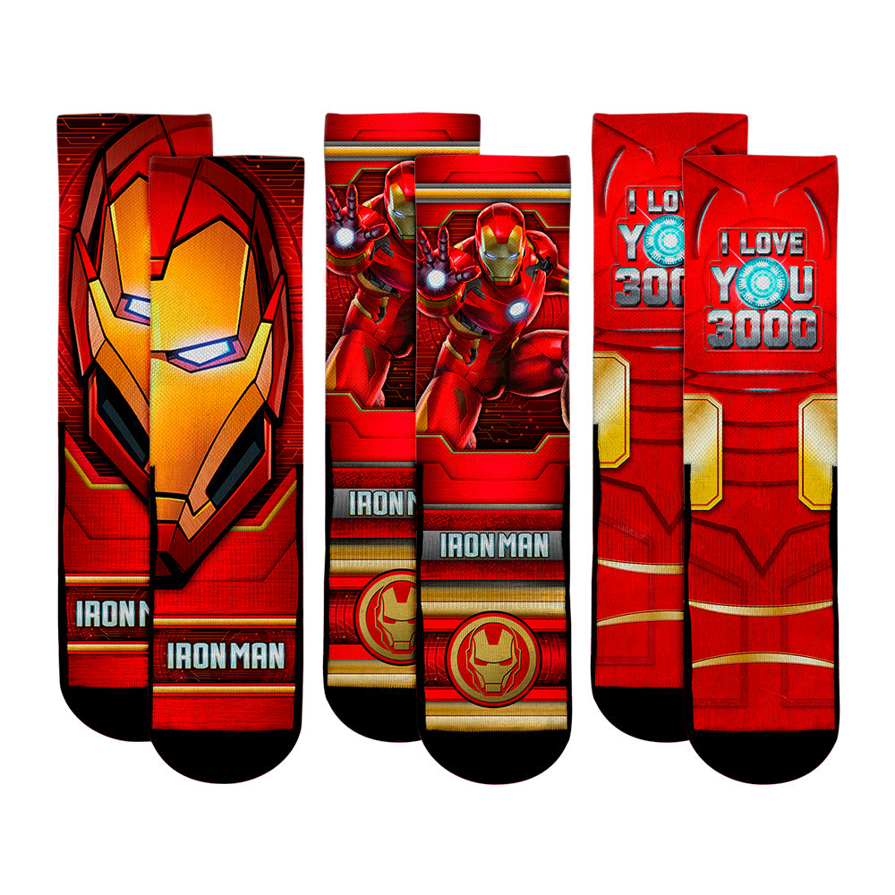 Iron Man Socks - Rock 'Em Socks - Marvel Socks - 3-Pack