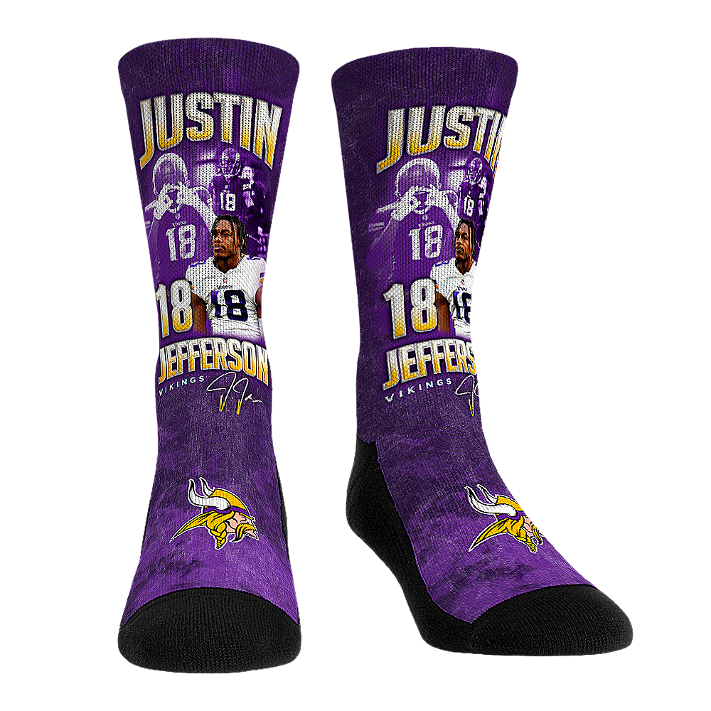 Justin Jefferson Socks - Minnesota Vikings Socks - Rock 'Em Socks - NFL