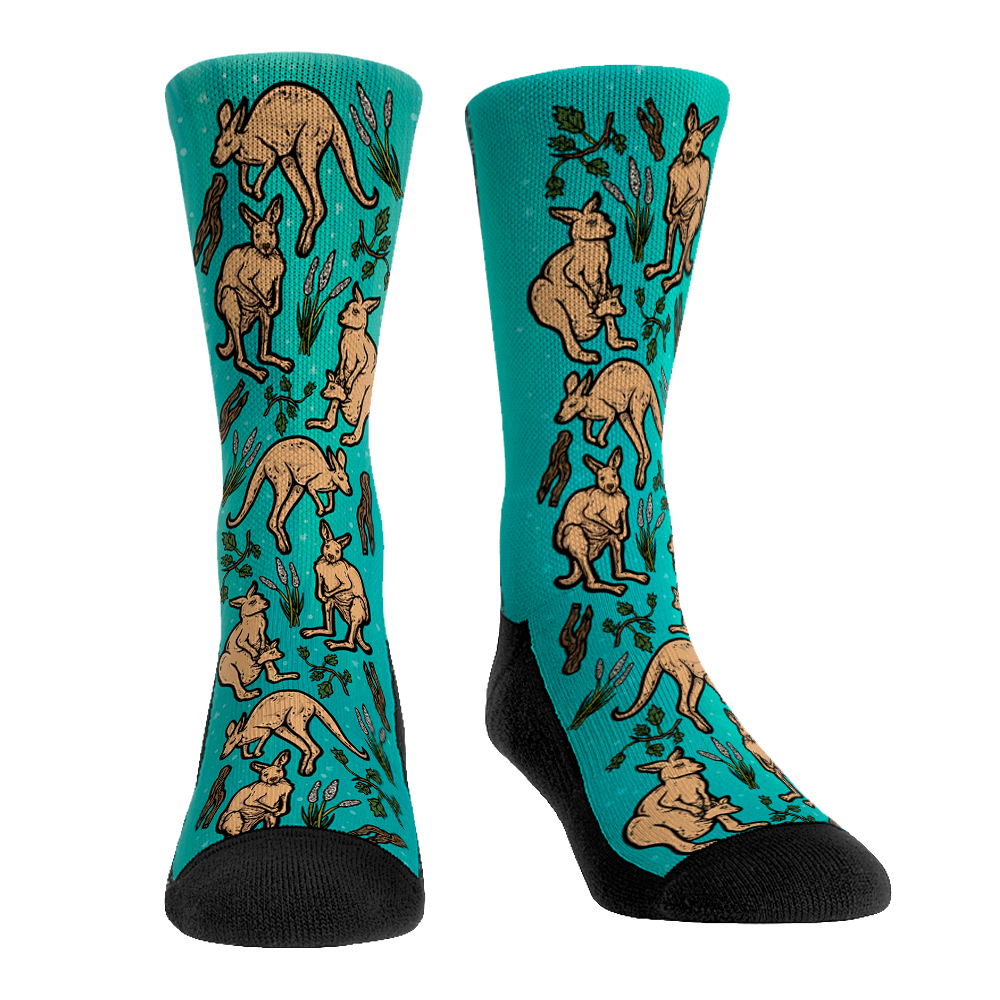 Kangaroos Socks - Kangaroos All-Over - Animals Collection - Rock 'Em Socks