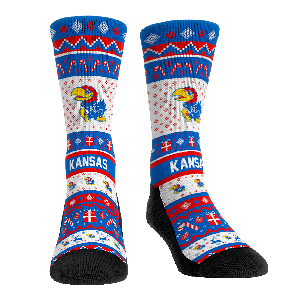 Kansas Jayhawks Socks - Tacky Sweater Socks - Rock 'Em Socks