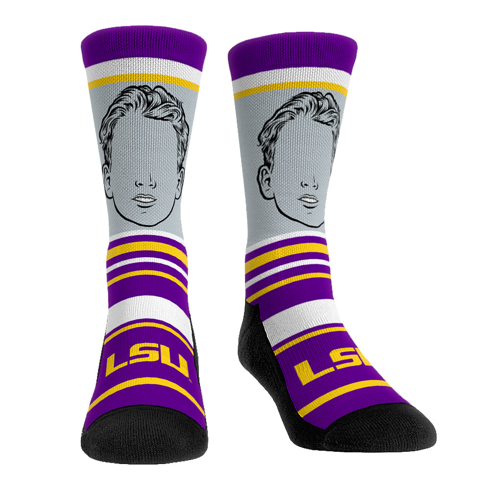 Joe Burrow - LSU Tigers Superstar Stipes Socks - Rock 'Em Socks