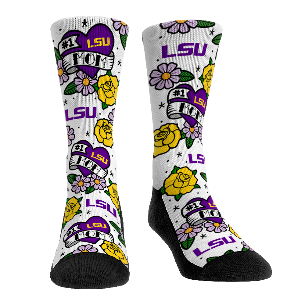 LSU Tigers Socks - Mom Tattoo Socks - Rock 'Em Socks