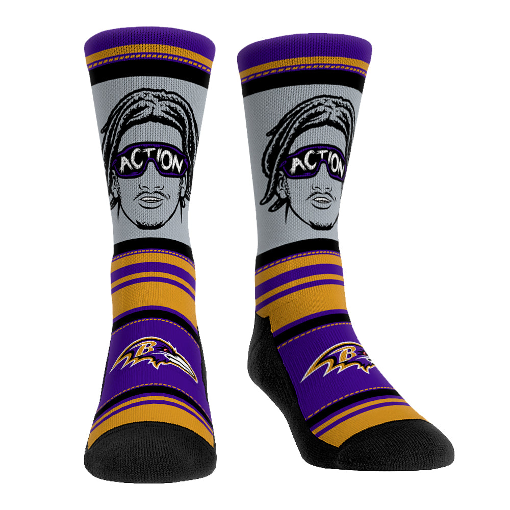 Lamar Jackson Socks - Baltimore Ravens Socks - Rock 'Em Socks - NFL