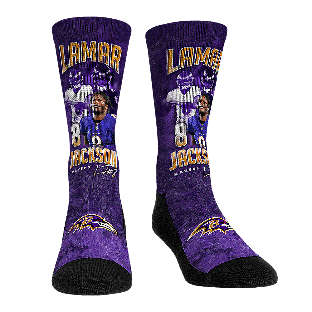 Lamar Jackson Socks - Baltimore Ravens Socks - Rock 'Em Socks - NFL
