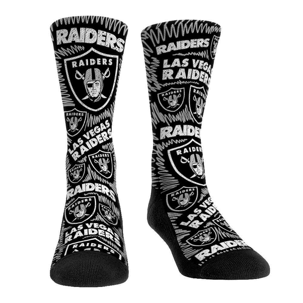 Las Vegas Raiders - Logo Sketch - NFL Socks - Rock 'Em Socks
