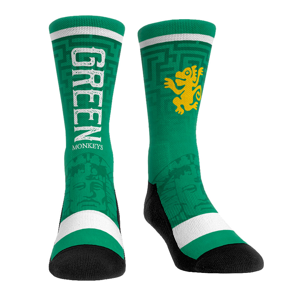 Legends of the Hidden Temple Socks - Green Monkeys Socks - Rock 'Em Socks