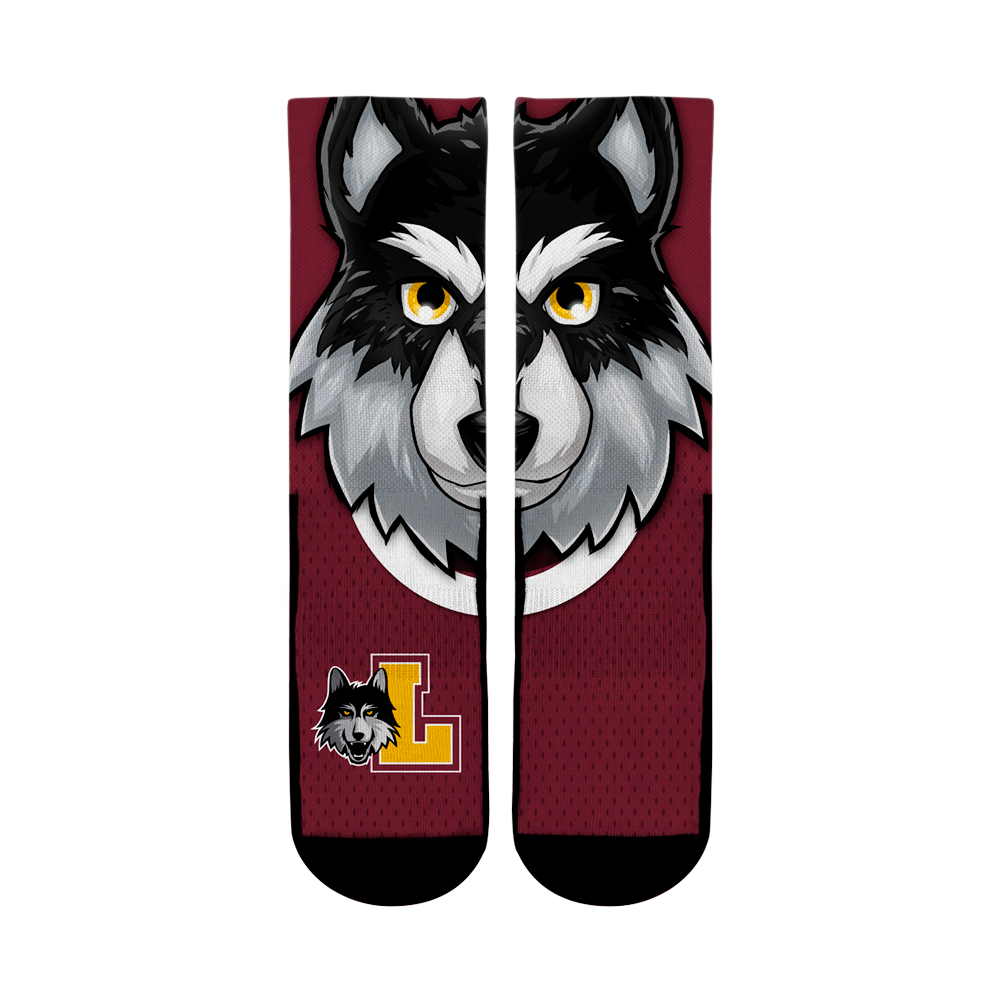 Loyola Chicago Ramblers - LU Wolf Mascot – Rock 'Em Socks