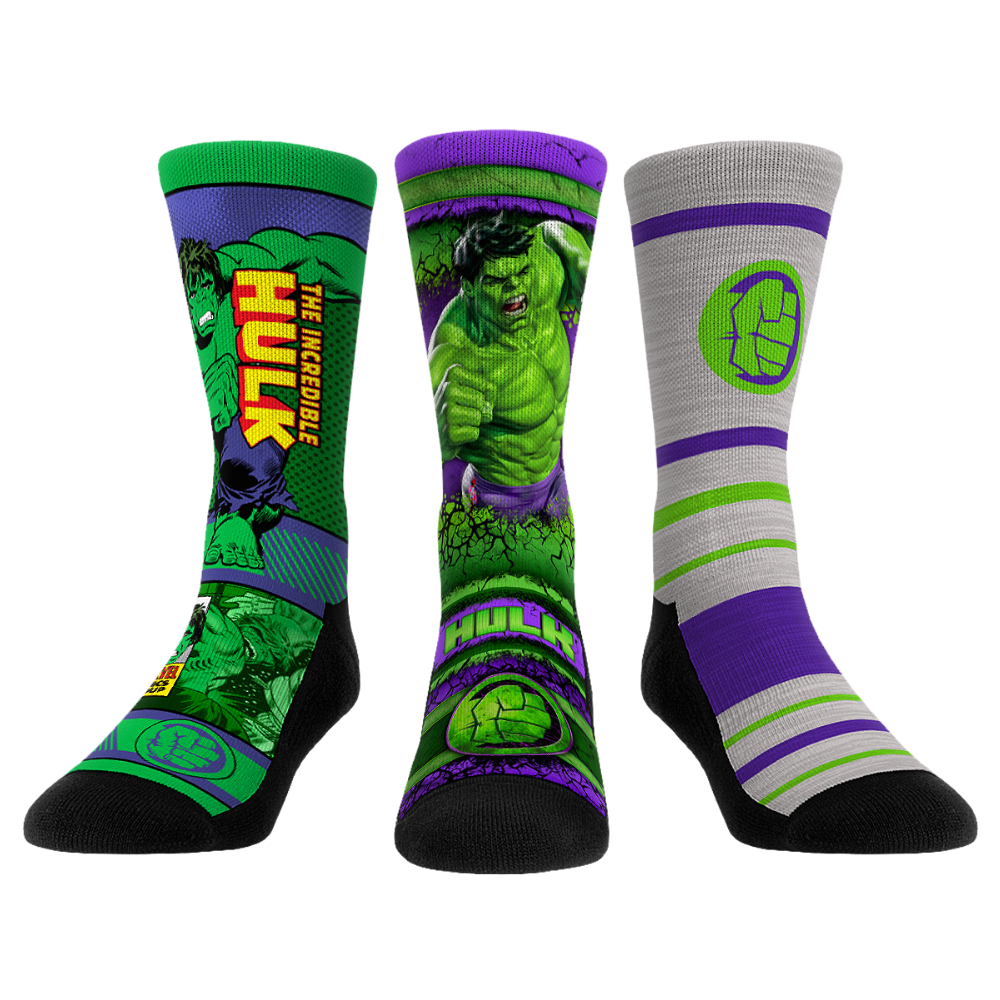 Hulk - Rock 'Em Socks - Marvel Socks - 3-Pack